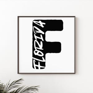 Florida Wall Art | Printable Florida Letter Print | Digital Download ...
