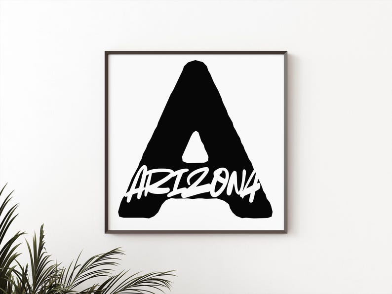 Arizona Printable Art | Bold Letter State Poster | Modern Arizona Wall ...