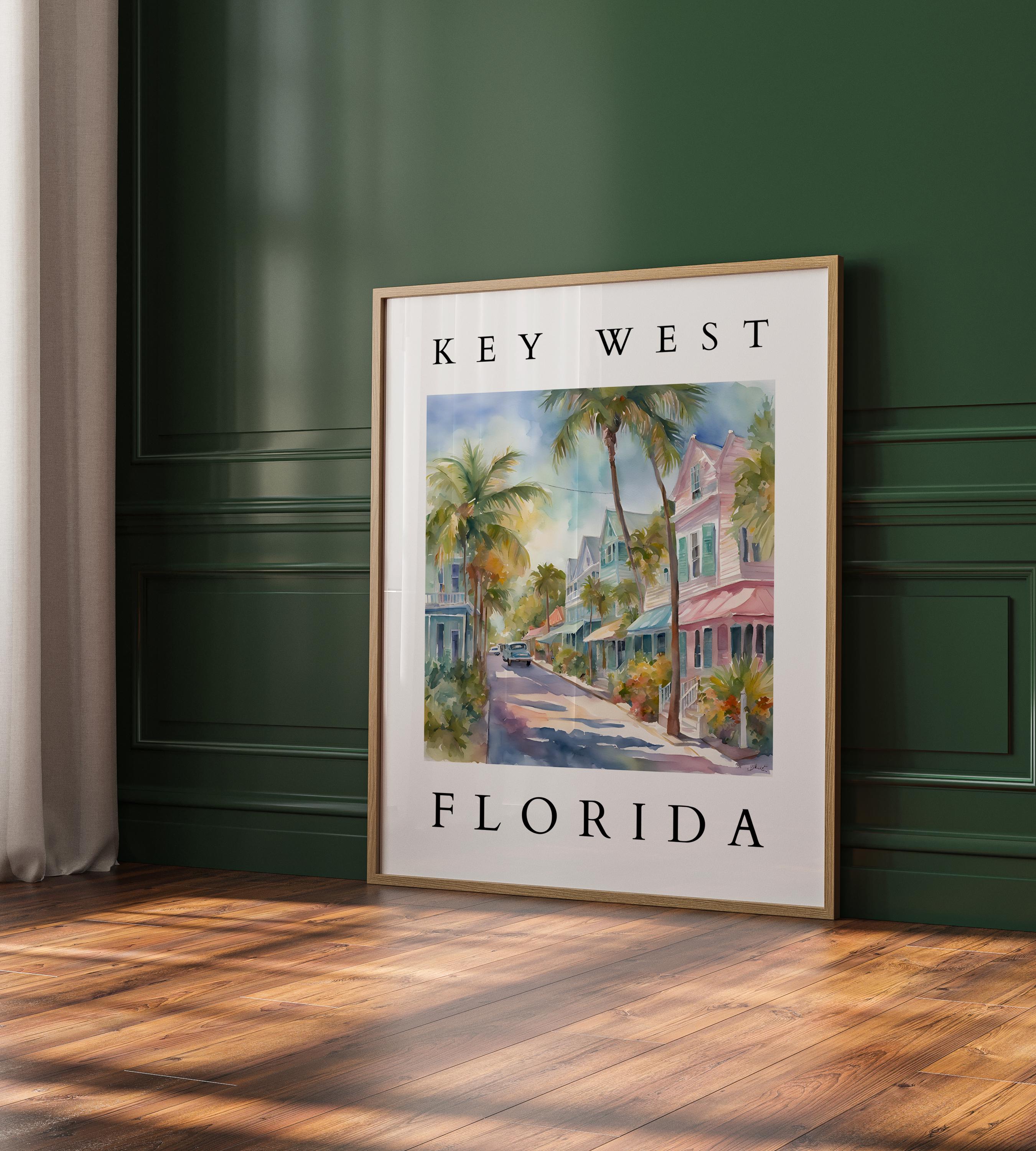 Key West Florida Watercolor Printable Wall Art | Historic Homes and ...