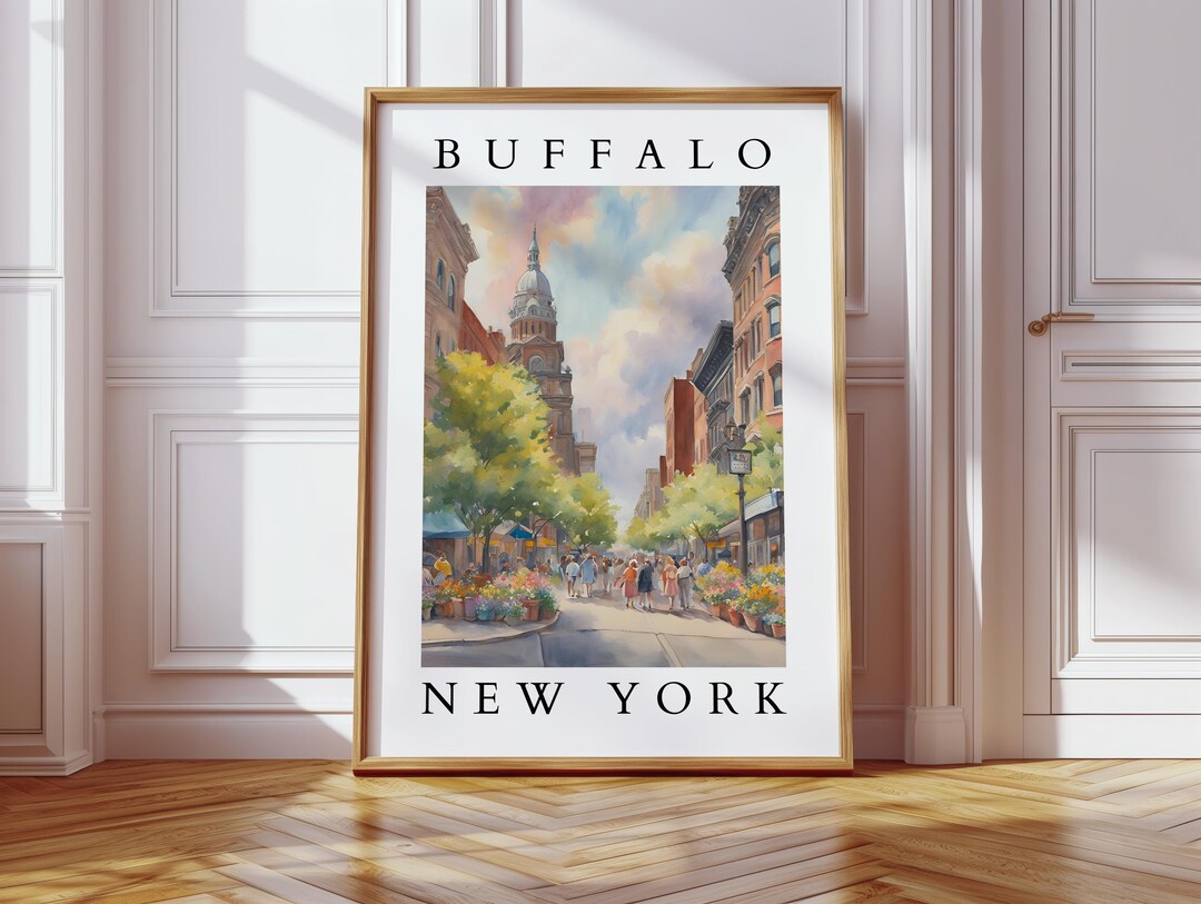 Buffalo New York Watercolor Printable | Digital Wall Art of Buffalo ...