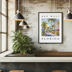 Key West Florida Watercolor Printable Wall Art | Historic Homes and ...