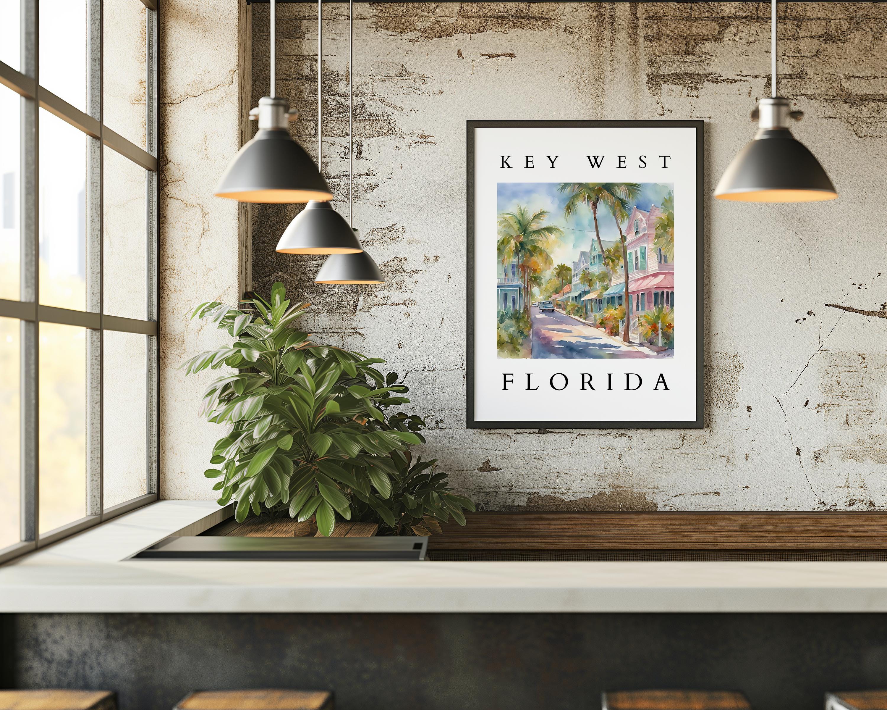Key West Florida Watercolor Printable Wall Art | Historic Homes and ...