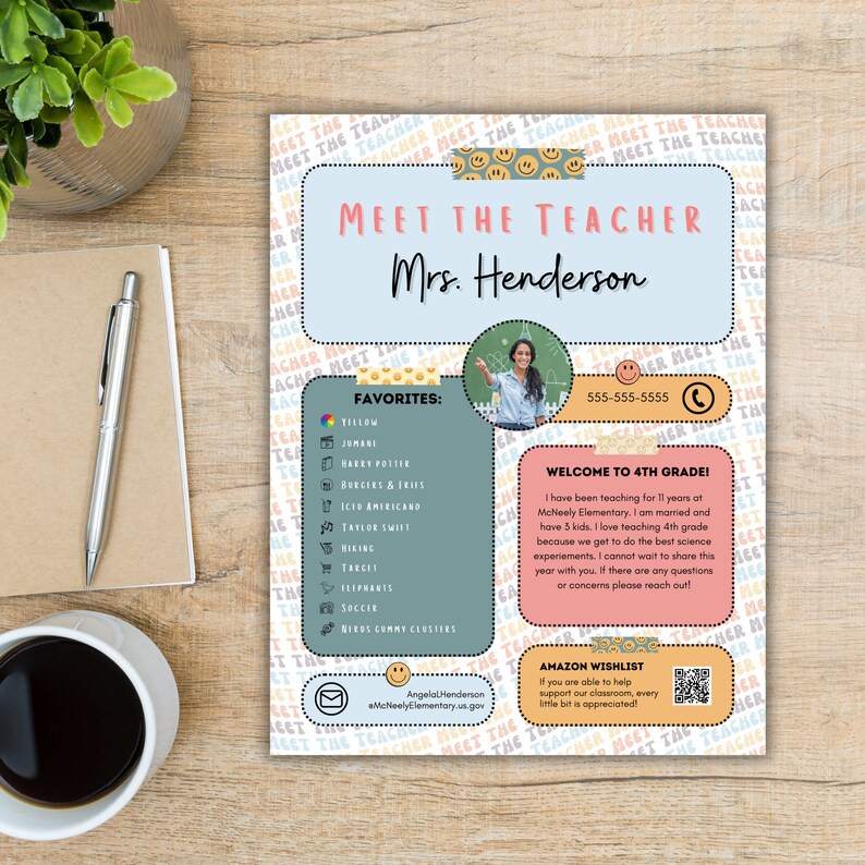 Meet the Teacher Template for Back to School Newsletter Retro Classroom ...
