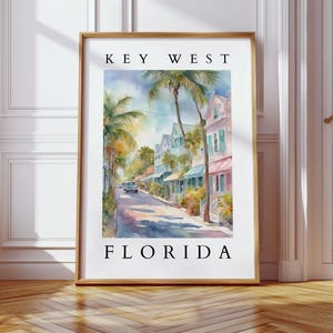 Key West Florida Watercolor Printable Wall Art | Historic Homes and ...