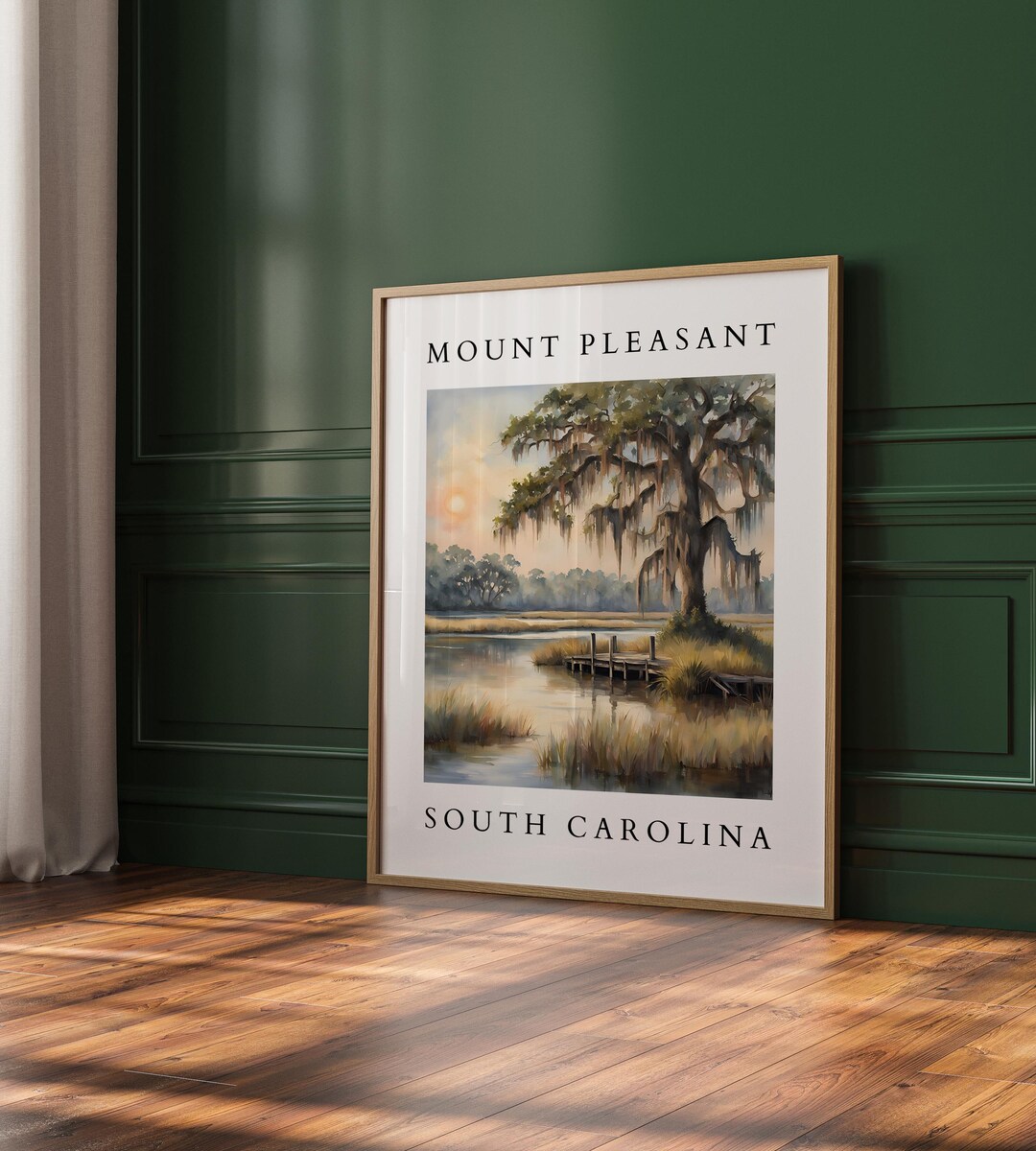 Mount Pleasant South Carolina Printable | Watercolor Lowcountry Wall ...