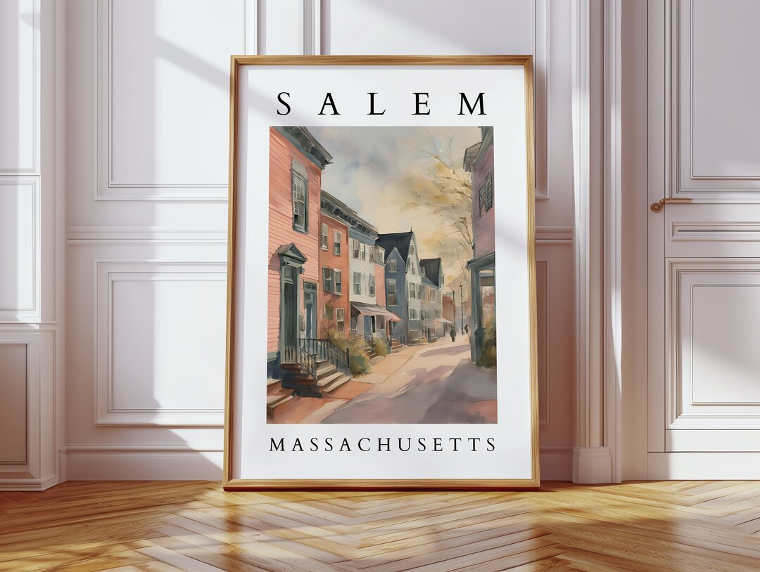 Salem Massachusetts Watercolor Printable Wall Art | Historic ...