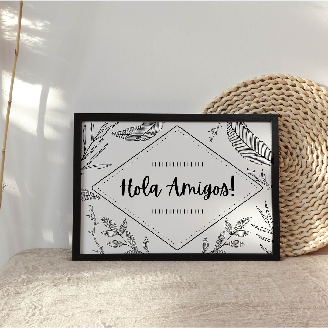 Hola Amigos Spanish Printable Wall Art for Entry Way Printable Wall ...