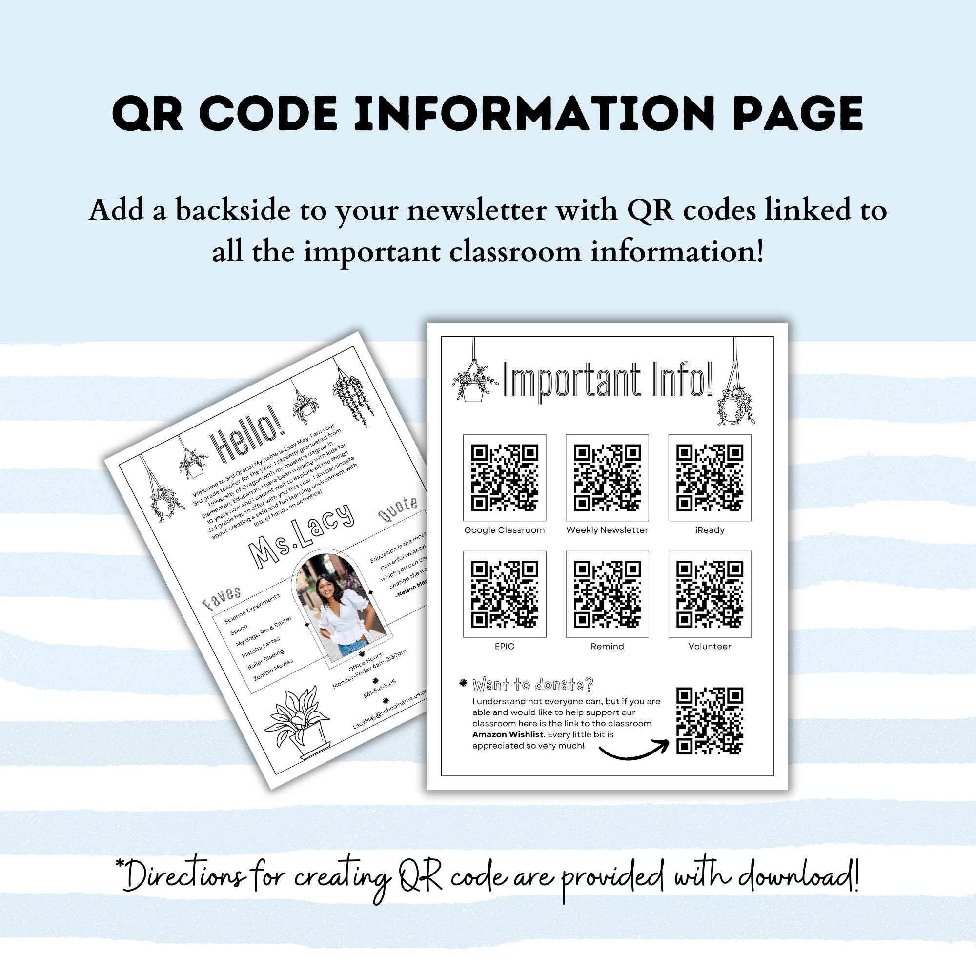 Meet the Teacher Template Plants Theme for Back to School Newsletter ...