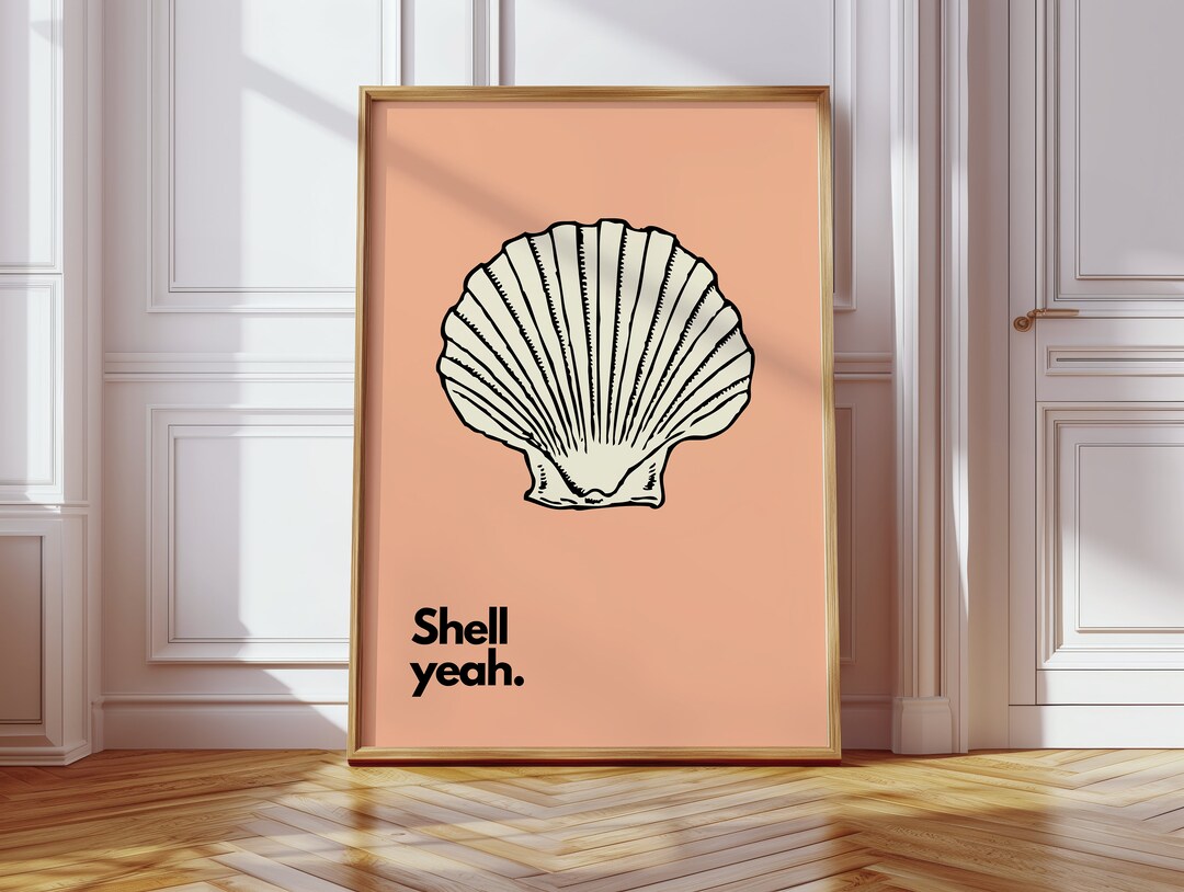Shell Yeah Coastal Seashell Printable Wall Art | Beach House Decor ...