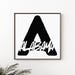 Alabama Printable Art | Bold Letter State Poster | Modern Alabama Wall ...