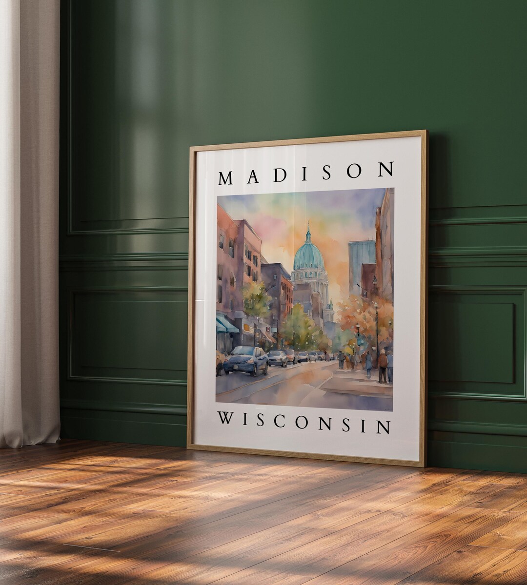 Madison Wisconsin Wall Art | Printable Madison Skyline | Digital ...