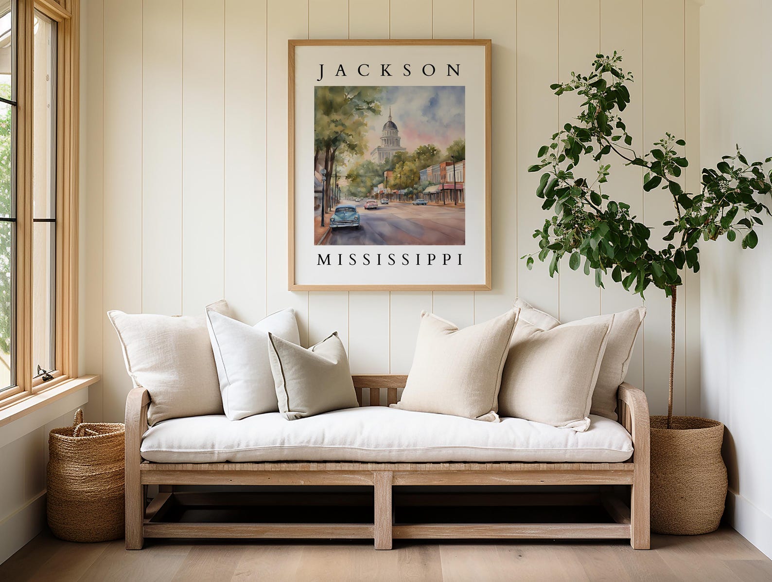 Jackson Mississippi Watercolor Printable | Digital Wall Art | Historic ...