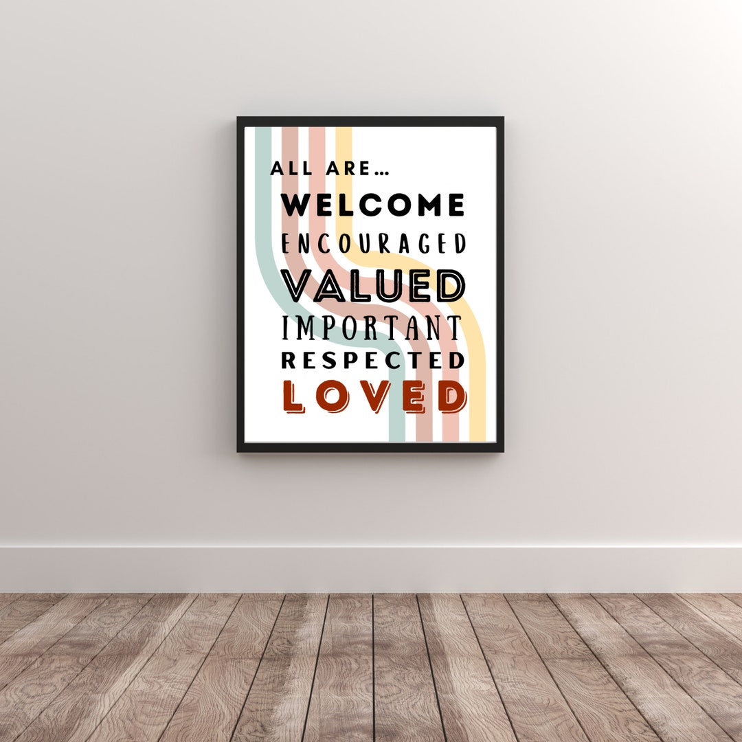 All Are Welcome Classroom Rainbow Poster - New School Year - New ...