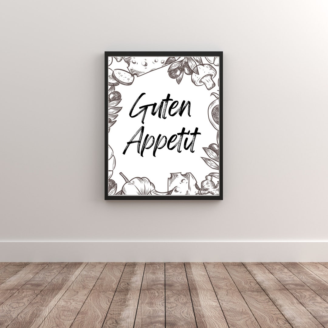 Guten Appetit German Clean Eating Wall Printable Lets Eat - Etsy