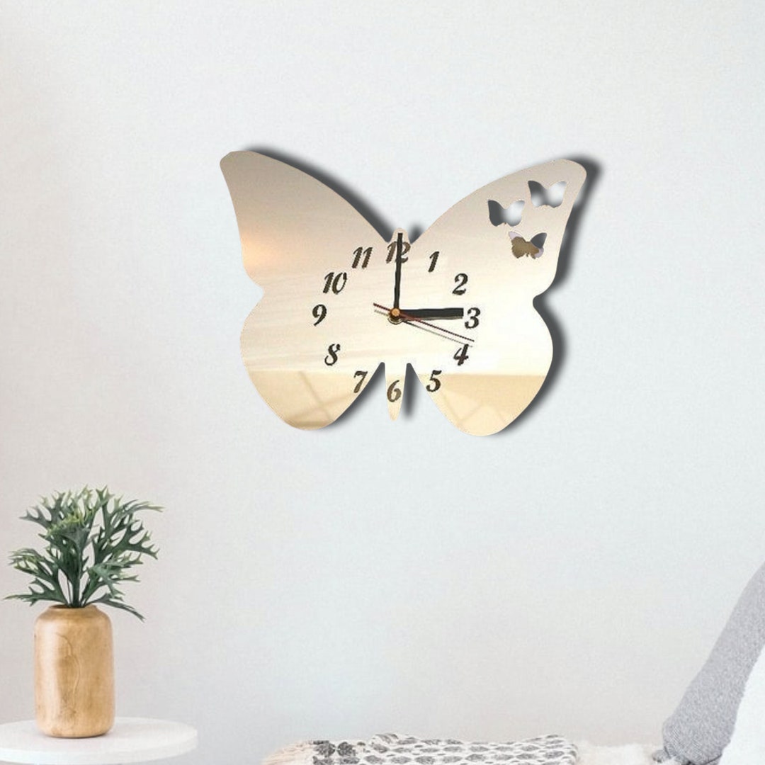 Butterflies Out of Butterfly Acrylic Clock - Many Colours Available ...