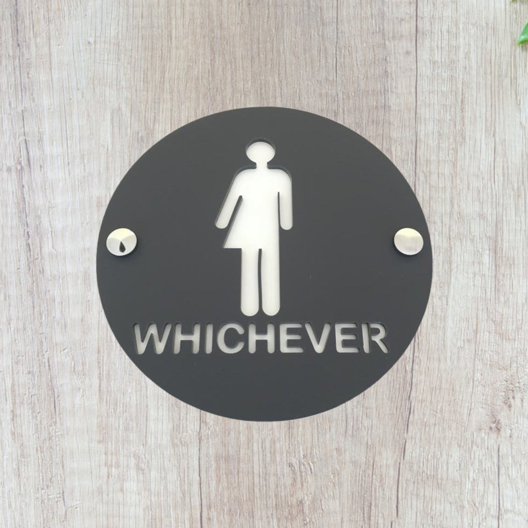 Unisex whichever Round Toilet Sign Many Colour - Etsy