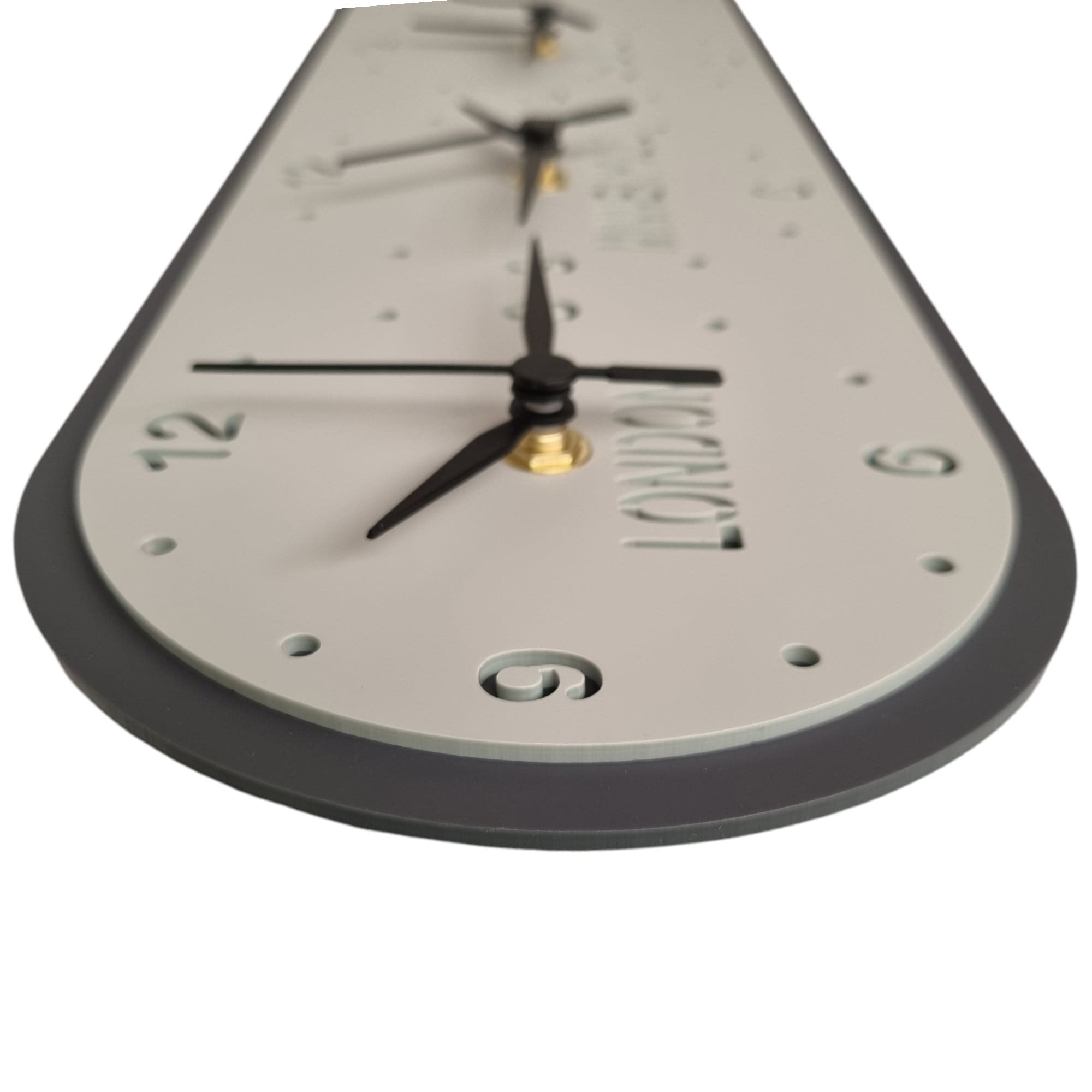 Personalised Three Time Zone Clock rounded With Both Wall - Etsy UK