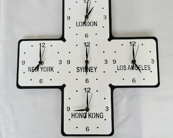 Five Time Zone Clock - Etsy