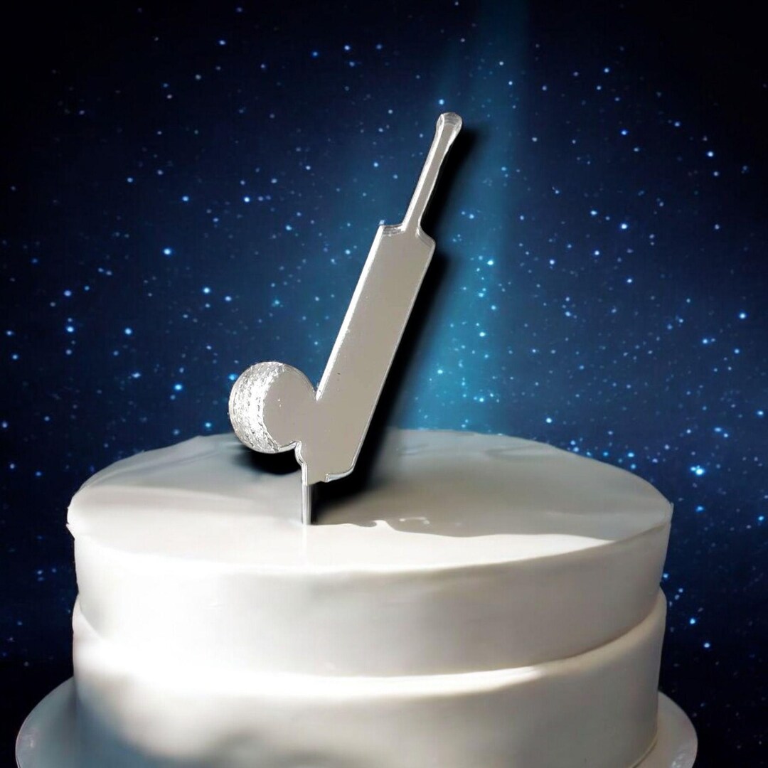 Cricket Bat & Ball Cake Toppers, Colours, Custom Shapes, Engraving - Etsy