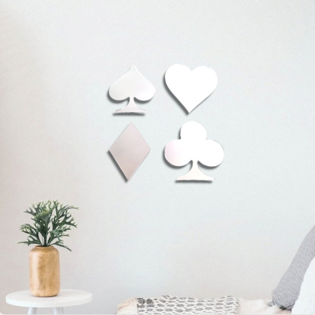 Playing Card Symbols Large Acrylic Mirror Wall Art Many Size and Colour ...
