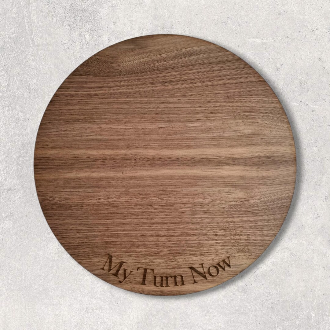 Wood Style Turntable Plate / Lazy Susan Plain or Personalised Engraving ...