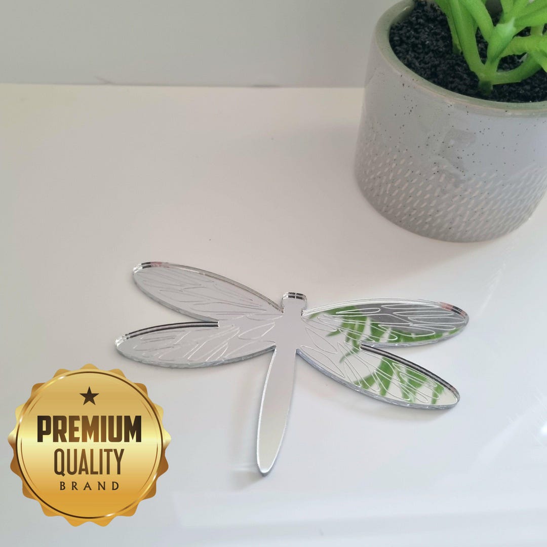 Etched Dragonfly Acrylic Mirror Wall Art - Many Size and Colour Options ...