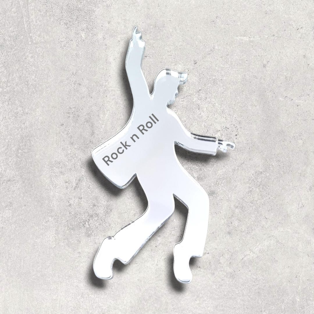 Rock & Roll Acrylic Mirror Wall Art - Many Size/colour Options, Plain ...