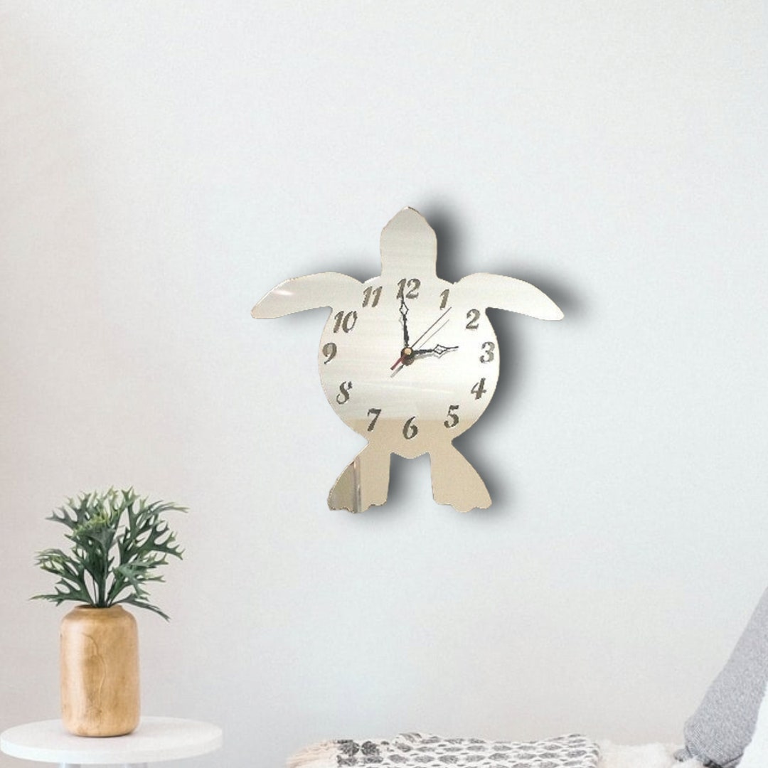 Turtle Acrylic Clock – Many Colours Available (bespoke Shapes and Sizes ...