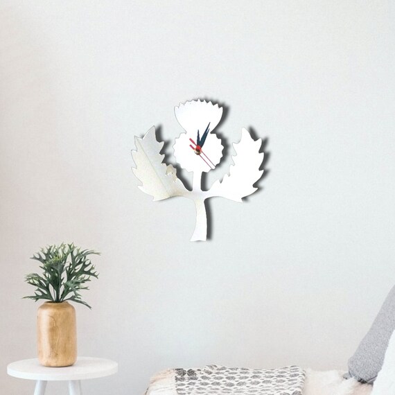 Thistle Acrylic Clock Many Colours Available bespoke Shapes - Etsy