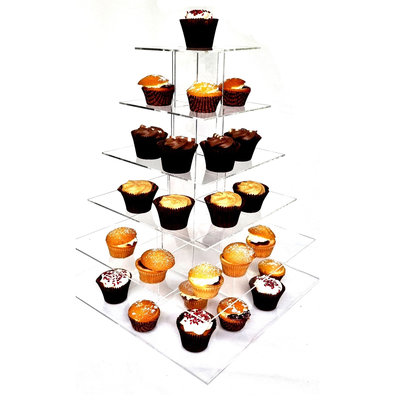 Multi Tier Acrylic Square Cake Stand for Weddings & Celebrations ...