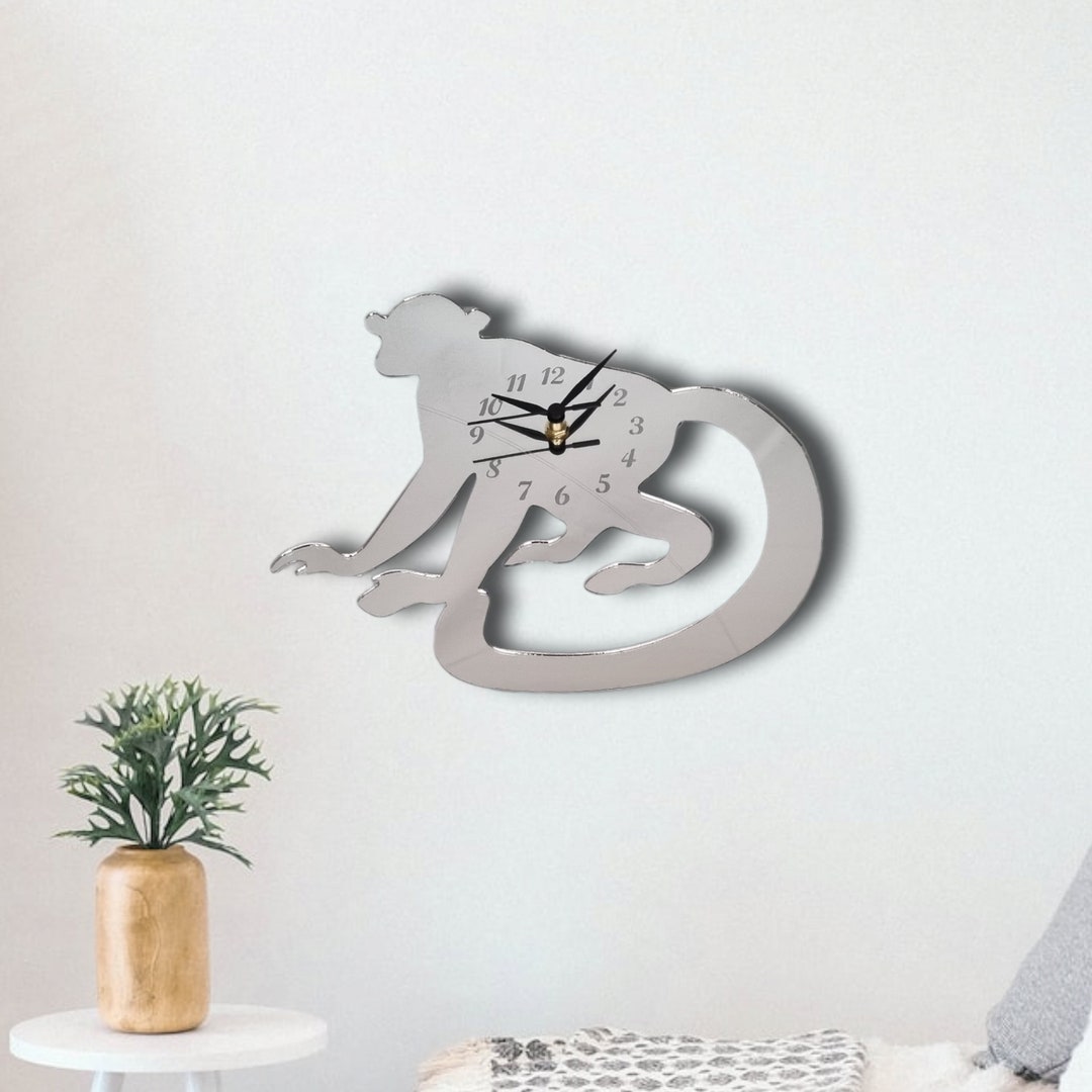Monkey Acrylic Clock - Many Colours Available (bespoke Shapes and Sizes ...