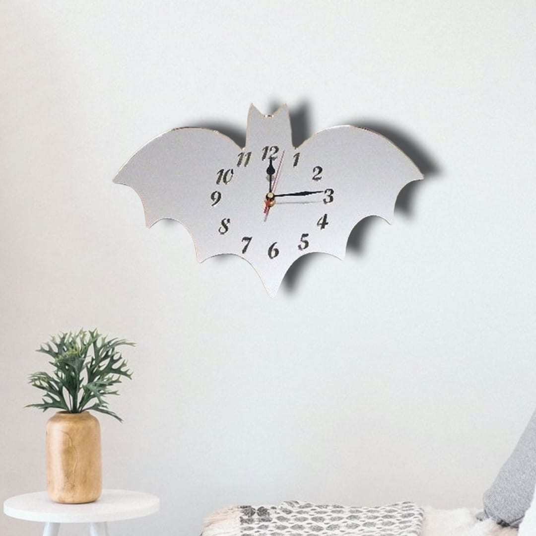 Bat Acrylic Clock Many Colours Available bespoke Shapes and Sizes Made ...