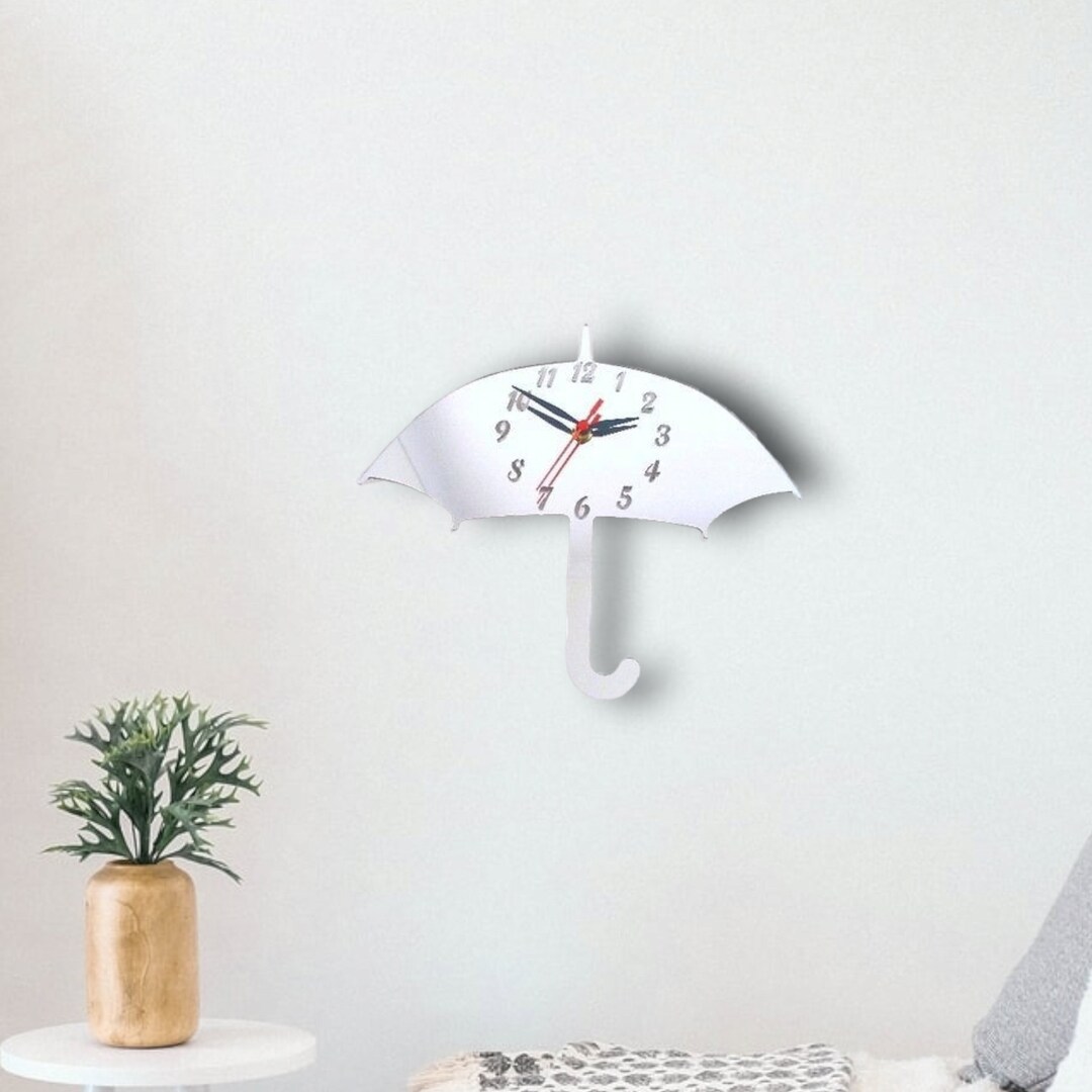 Umbrella Acrylic Clock – Many Colours Available (bespoke Shapes and ...