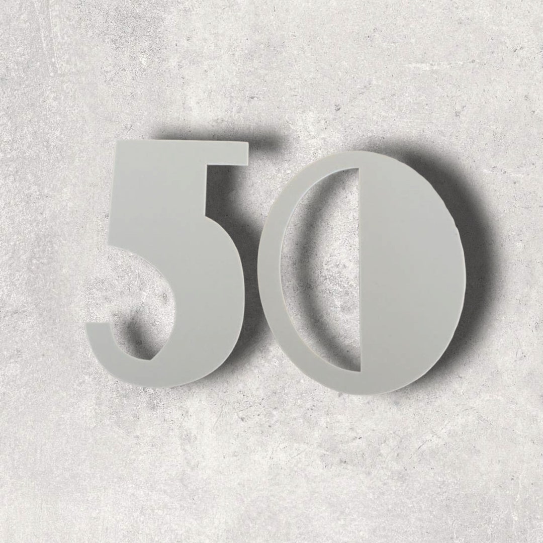 Light Grey, Floating Finish, Bespoke House Number (per Digit) - Many ...