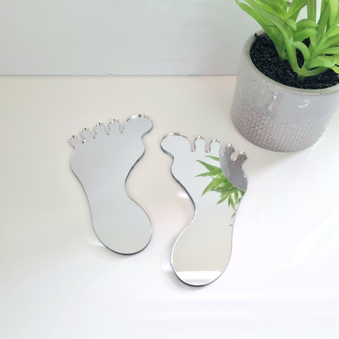 Pair of Feet Acrylic Mirror Wall Art custom Sizes, Shapes and Colours ...