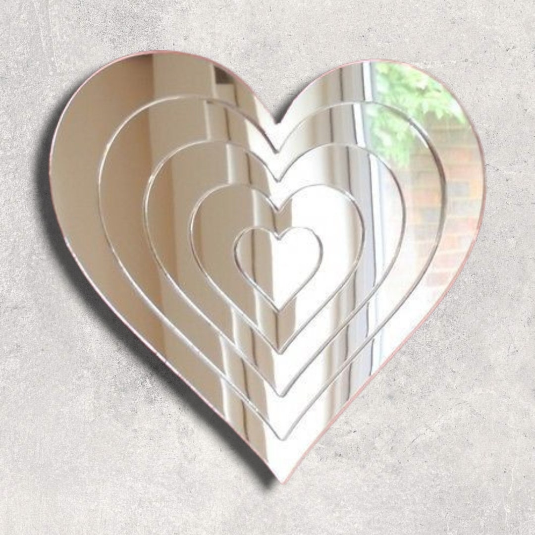 Infinity Heart Acrylic Mirror Wall Art - Many Size and Colour Options ...