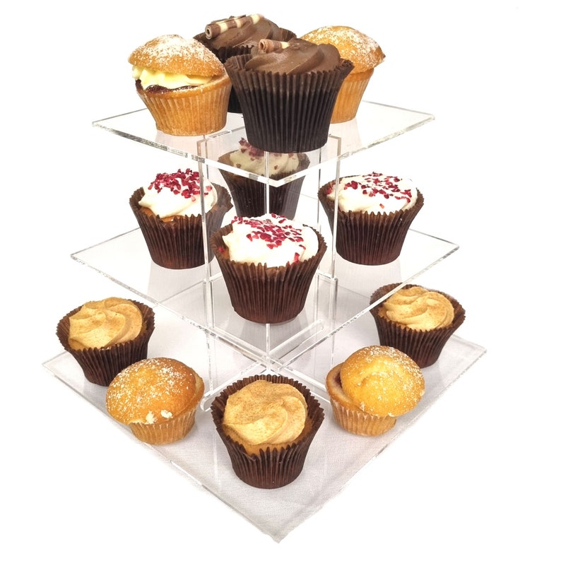 Multi Tier Acrylic Square Cake Stand for Weddings & - Etsy