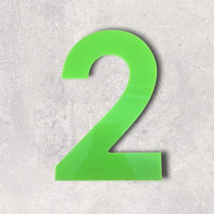 Lime Green, Floating Finish, Bespoke House Number (per Digit) - Many ...