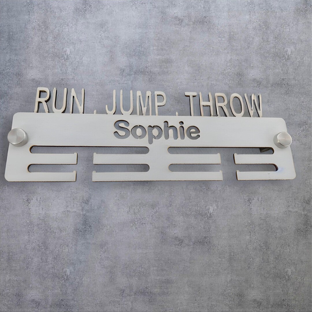 Run, Jump, Throw Medal Hanger - Custom Name & Colour - Etsy