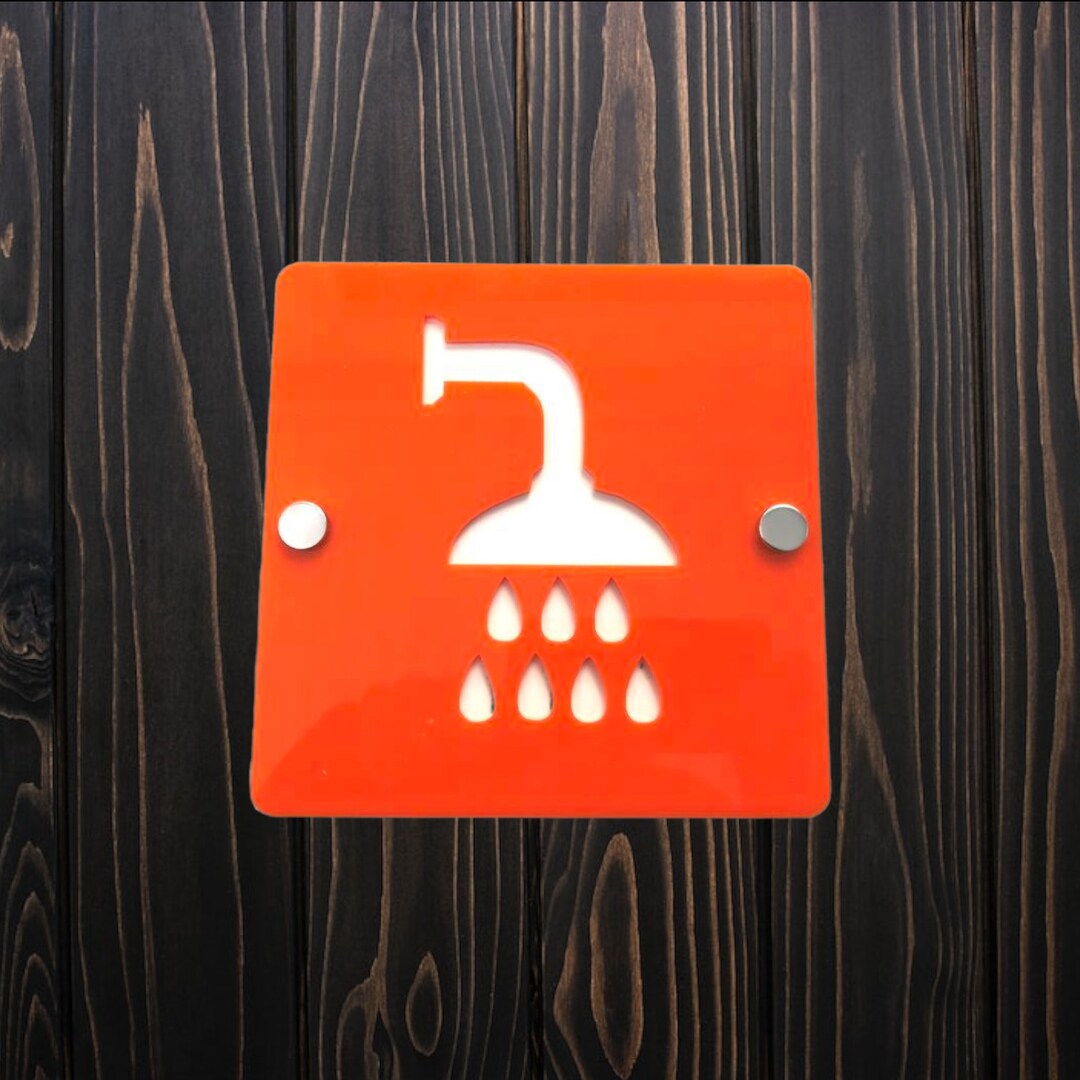 Square Shower Room Sign Many Colour and Size Options bespoke Signs Made ...