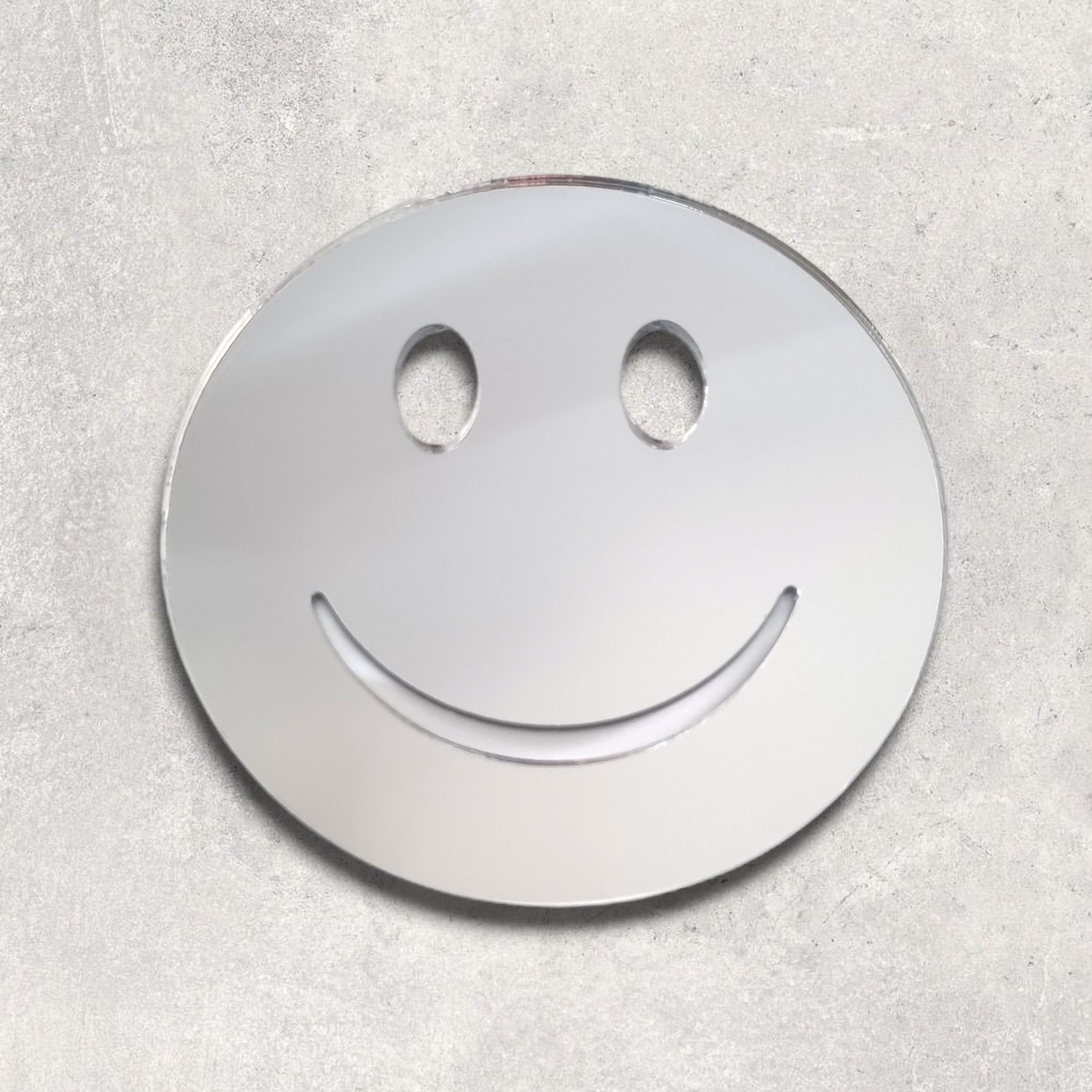 Smiley Face Acrylic Mirror Wall Art: Personalized Engraving Options - Etsy