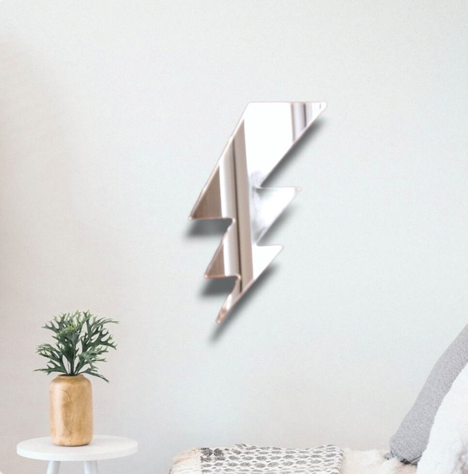Lightning Bolt Large Acrylic Mirror Wall Art Many Size - Etsy