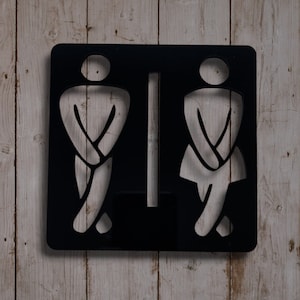 Square Crossed Legs Toilet Sign - Many Colour & Size Options (bespoke ...