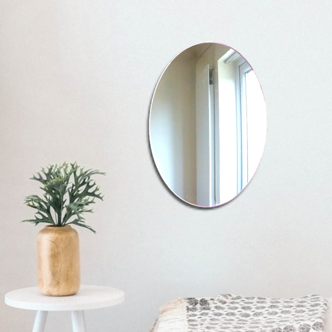 Oval Large Acrylic Mirror Wall Art Many Colours, bespoke Engraving ...