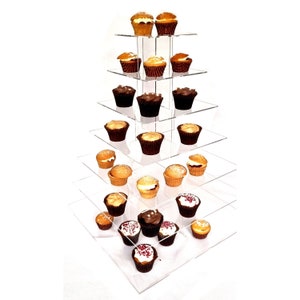 Multi Tier Acrylic Square Cake Stand for Weddings & Celebrations ...