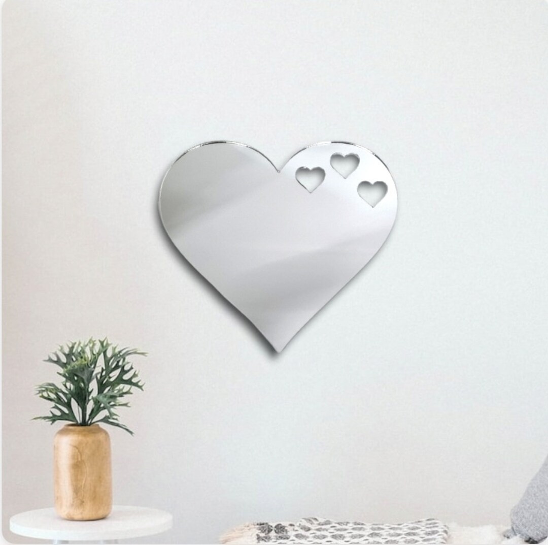 Hearts Out of Heart Large Acrylic Mirror Wall Art Many Size Options ...