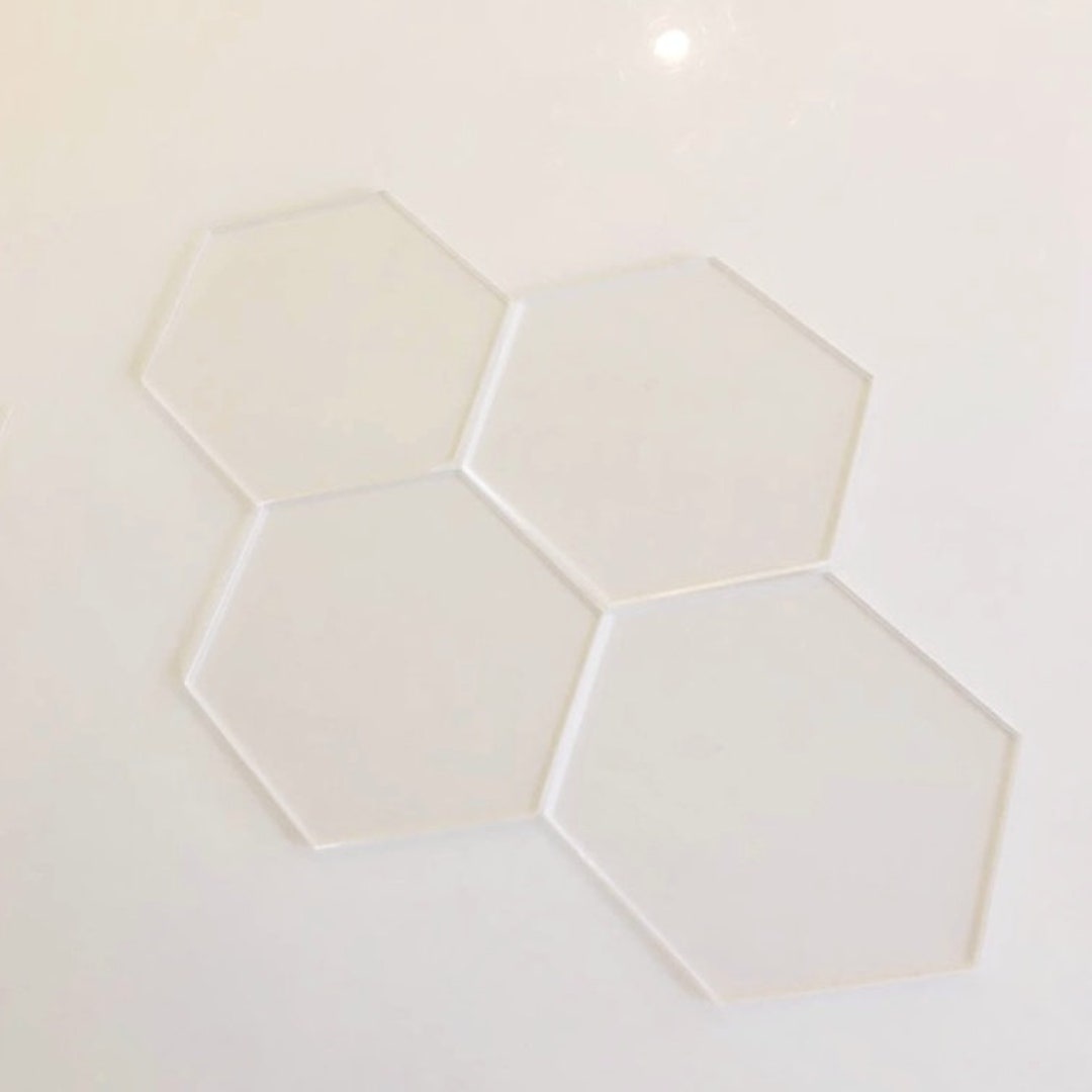 Hexagon Tiles - Clear Acrylic, Available in Many Sizes. (bespoke Shapes ...