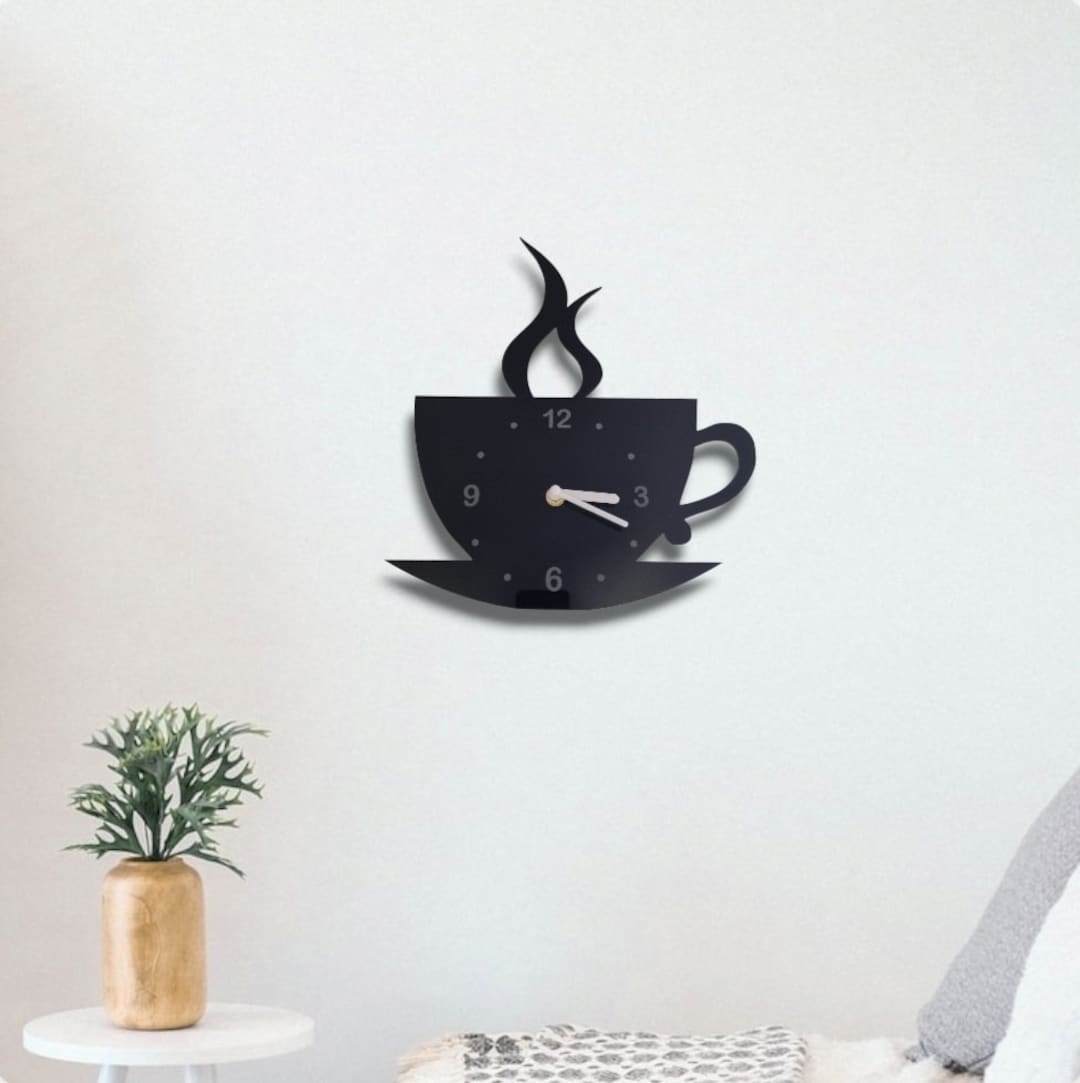 Coffee/tea Cup Acrylic Clock - Many Colours Available (bespoke Shapes ...