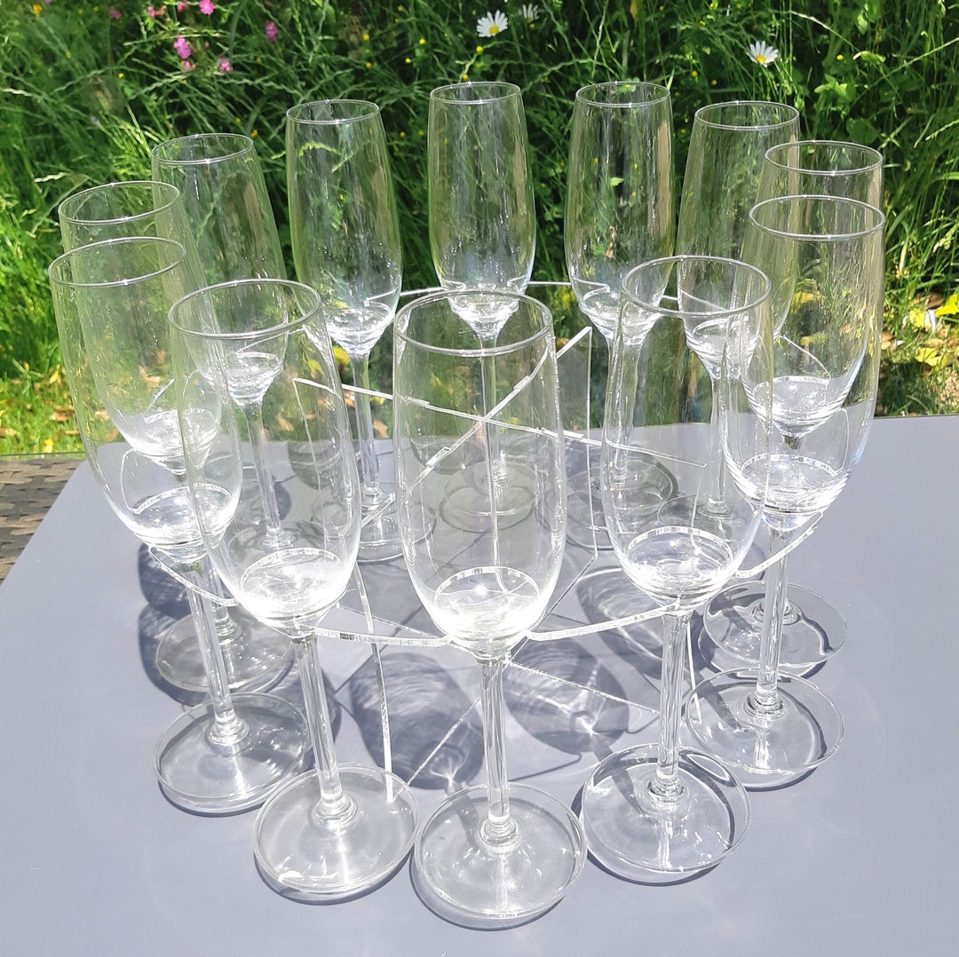 Champagne Flute Glasses Display Stands Holds 12 Flutes custom Sizes ...