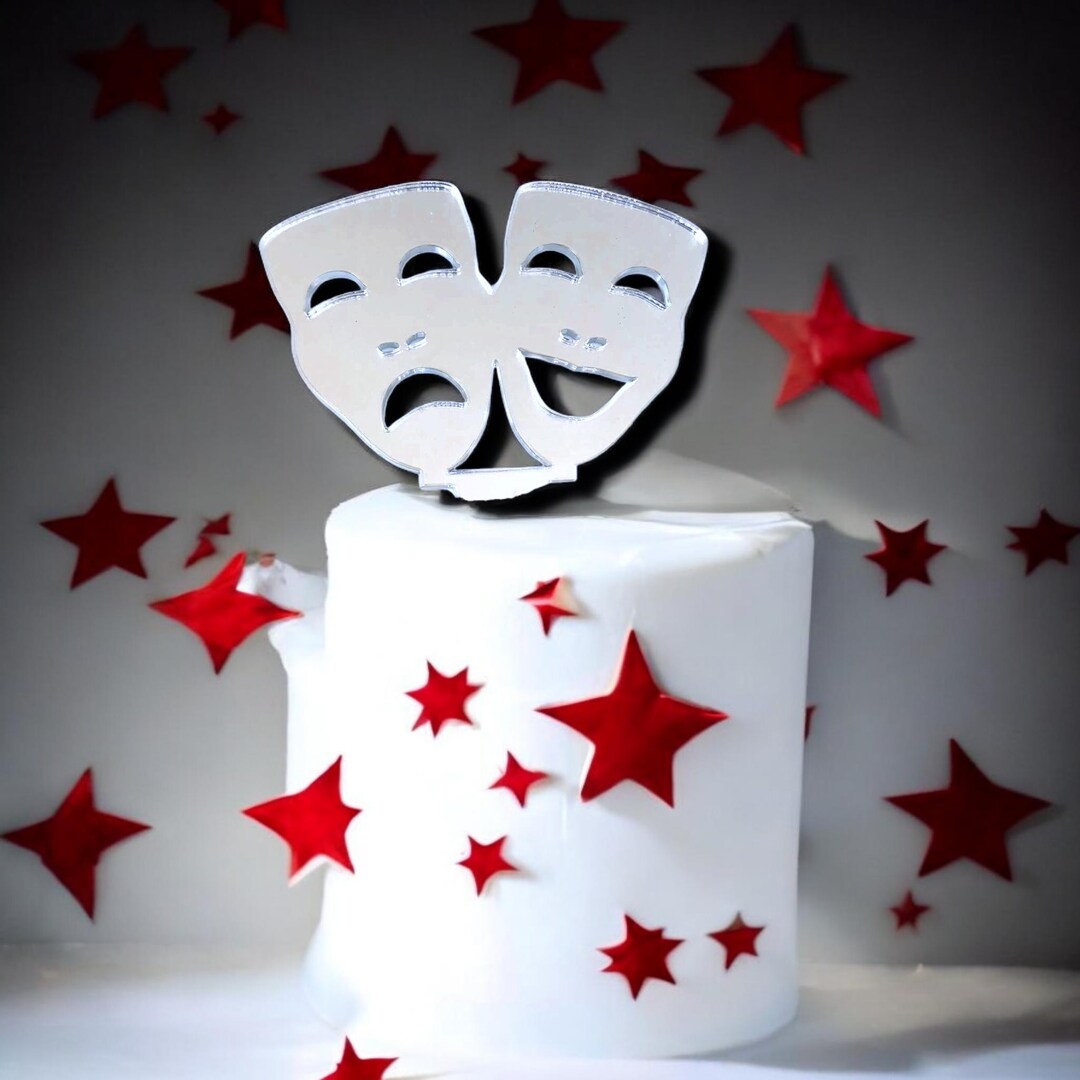Comedy Tragedy Theatre Shaped Cake Toppers, Colours, Custom Shapes ...